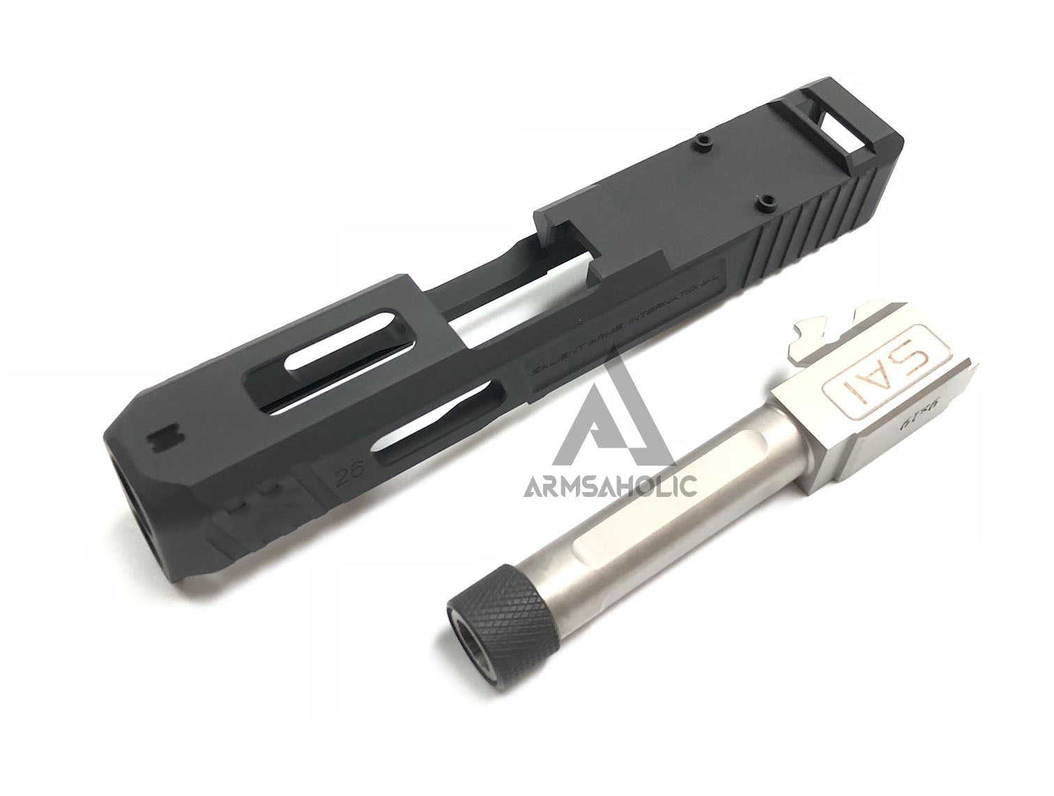 Guns Modify S-Style G26 RMR Slide Stainless Silver Threaded Barrel Set ...