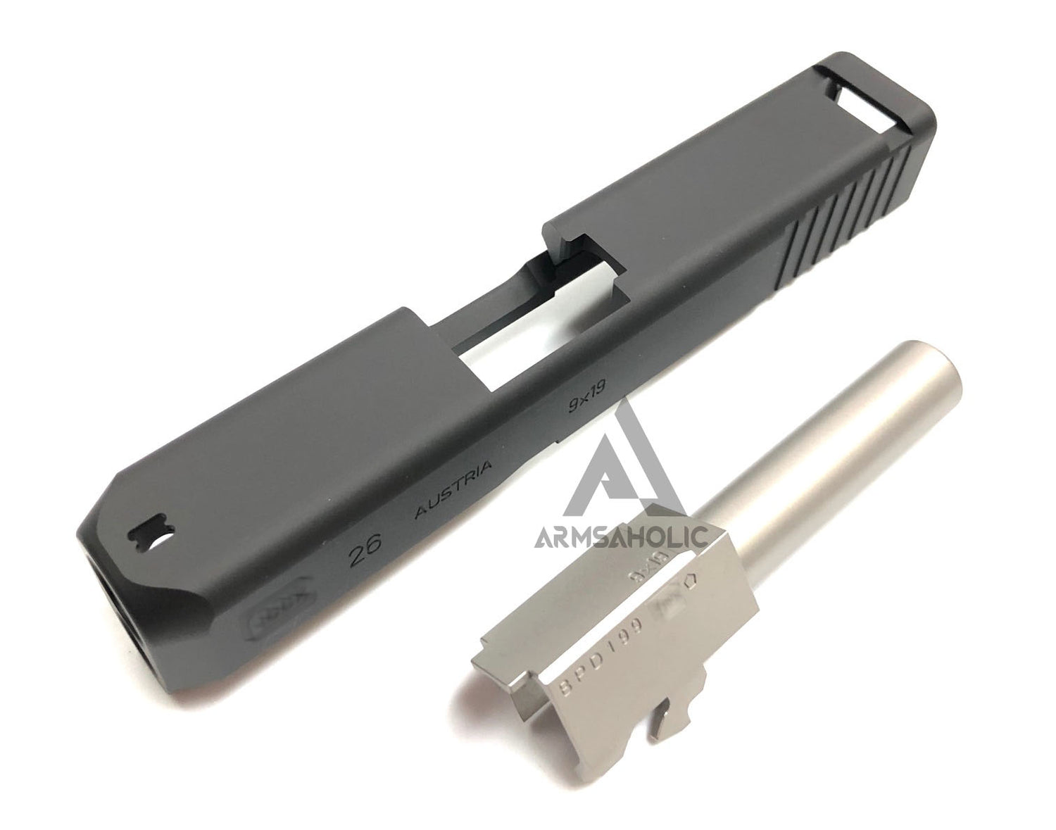 Guns Modify CNC Aluminum G26 Slide / Stainless Barrel Set for Tokyo Ma ...